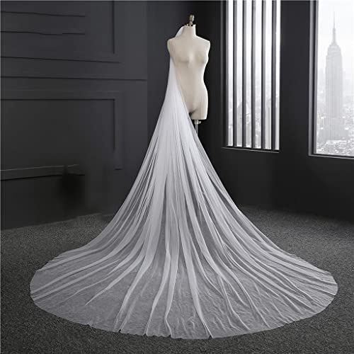 FEER Wedding Accessories 3 Meters 1 Layer Veil White Simple Bridal with Comb (Color : White, Size : 3M)