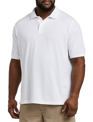DXL Big + Tall Essentials Men's Big and Tall Piqué Mesh Short-Sleeve Polo Shirt Grey 5XL