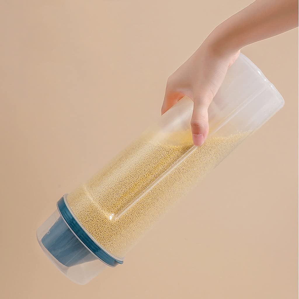 FSHAN Kitchen Jars Plastic Storage Box Kitchen Food Grains Cereal Containers Tall Food Storage Spaghetti Noodle/Pasta Container with Scale Lid Useful Container Set (Color : 1pcs Green)