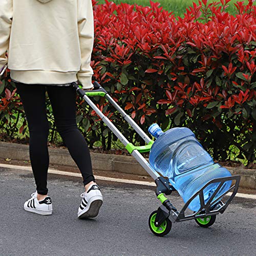 Leeyoung Dolly Cart and Folding Hand Truck Dolly,175 lb Aluminum Foldable Hand Truck with Telescoping Handle and PP+EVA Wheels