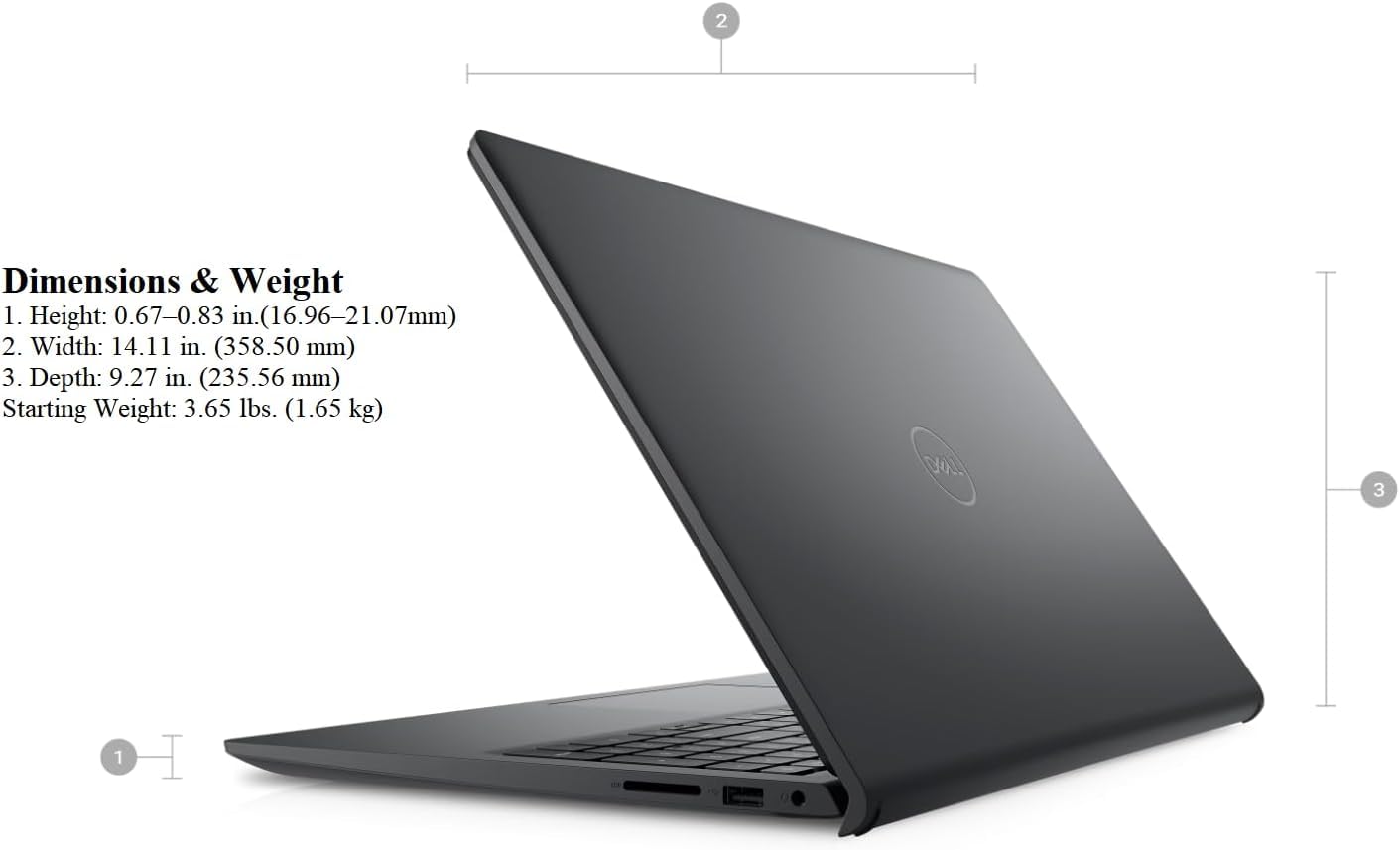DELL 2023 Inspiron 15 Business Laptop, 15.6" 1920x1080 FHD, Intel i5-1135G7 2.4 GHz, 16GB, 512GB SSD Intel Iris Xe Graphics,Webcam, WiFi,Bluetooth, Carbon Black, Win 11 Pro