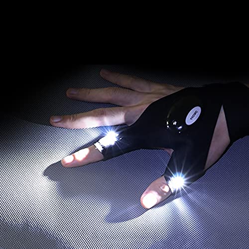Fingerless Glove LED Flashlight Torch Outdoor Tool Fishing Camping Hiking Survival Rescue Multi Light Tool Left/Right Hand (Left Hand)