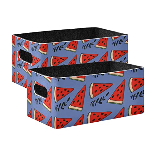 Watermelon Slices Storage Basket Felt Storage Bin Collapsible Towel Storage Toy Storage Box Organizer for Kids Bedroom Magazine