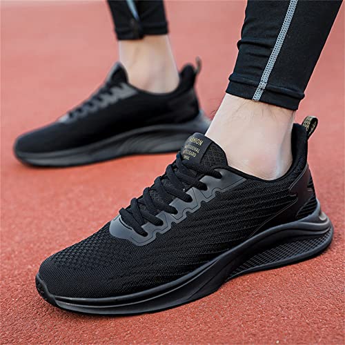 FASDNENDYS Fashion Summer Men Mesh Breathable Comfort Flat Lace Casual Work Shoes Men Sneaker Black