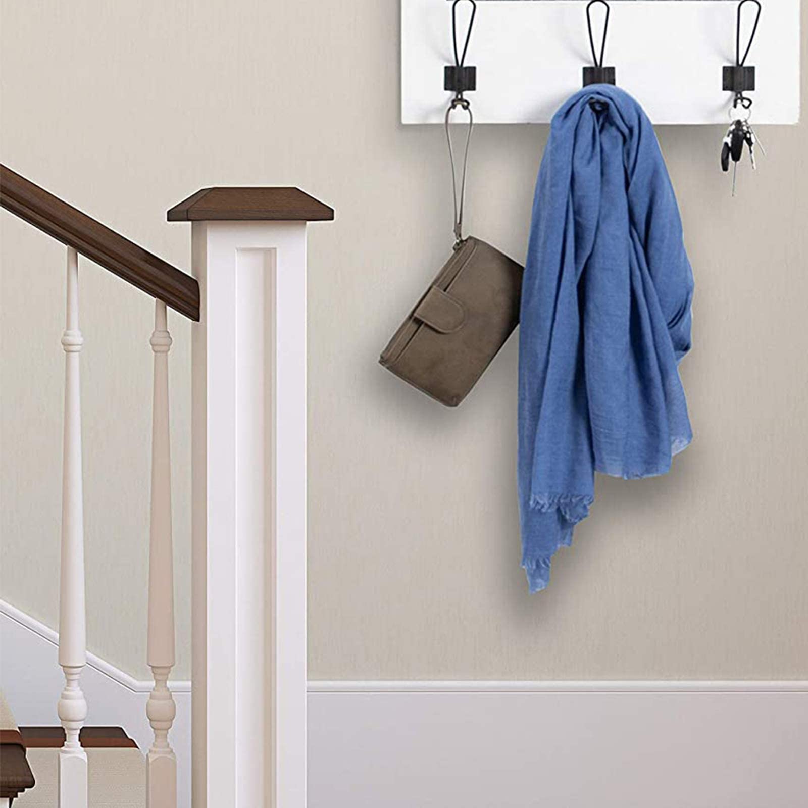 LLPJS Farmhouse Rustic Style Coat Hooks, Coat Rack Towel Hanger for Coats and Hats or Bags Clothes Hanging, Entryway Board Wall Mounted Hooks (12 Pack)