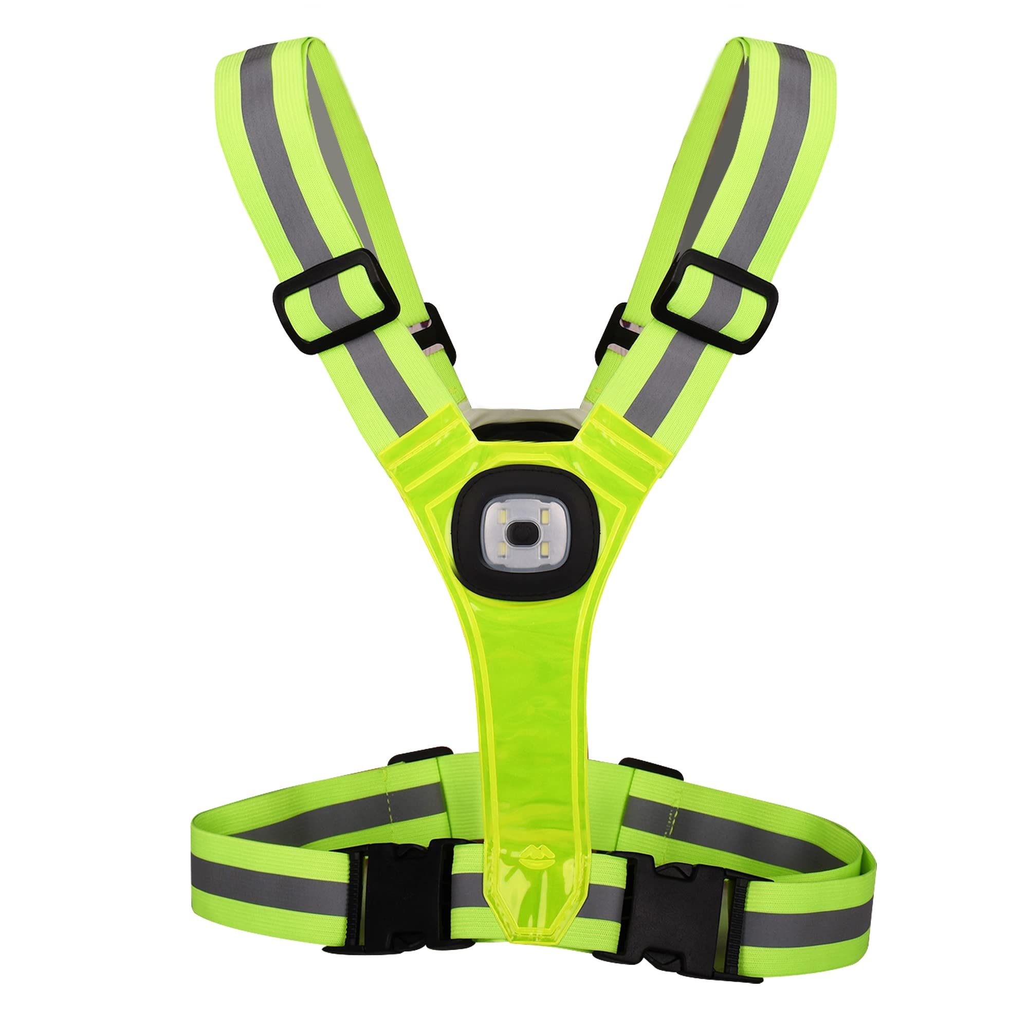 GREERRIDE Light Up Running Vest - Running Light Vest and Reflective Running Vest for Runners, Night Walking Running Reflective Gear for Men Women