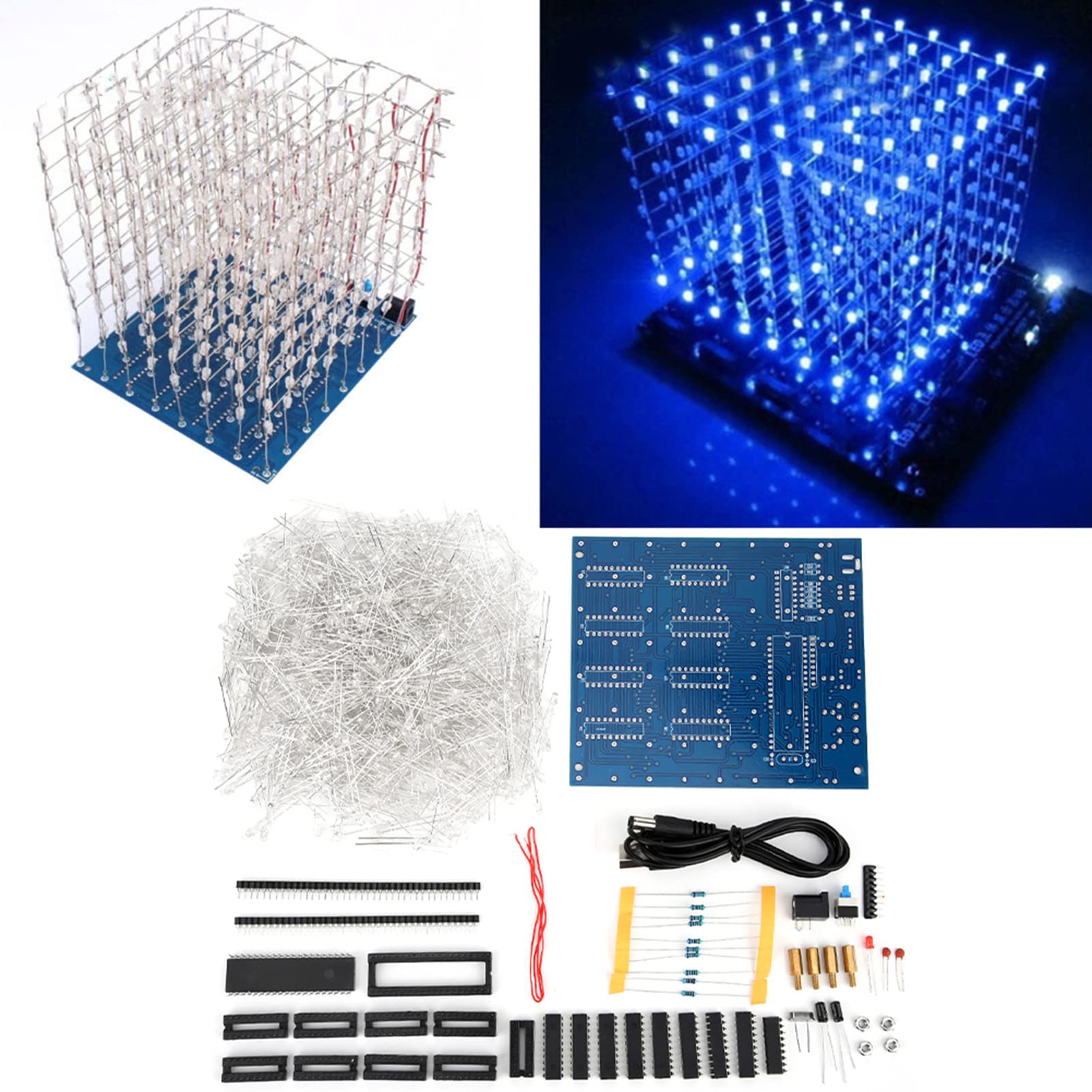 Honio Printed Circuit Board Kit, DIY PCB Prototype Board Kit, Practical Professional Impedance 4.5-5.5V Power Supply for 8 x 8 x 8CM Cubes