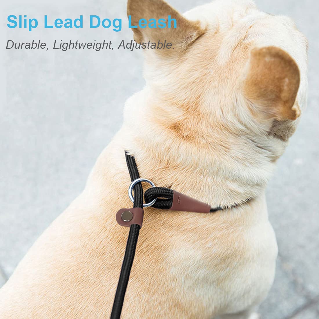 MayPaw Slip Lead Control Leash for Dogs No Pull, 13+ Colors Classic Dog Leash 7 FT Pet Slip Leash, 1/4” Rope Leash for Small Medium Animals (7ft*1/4", Green)