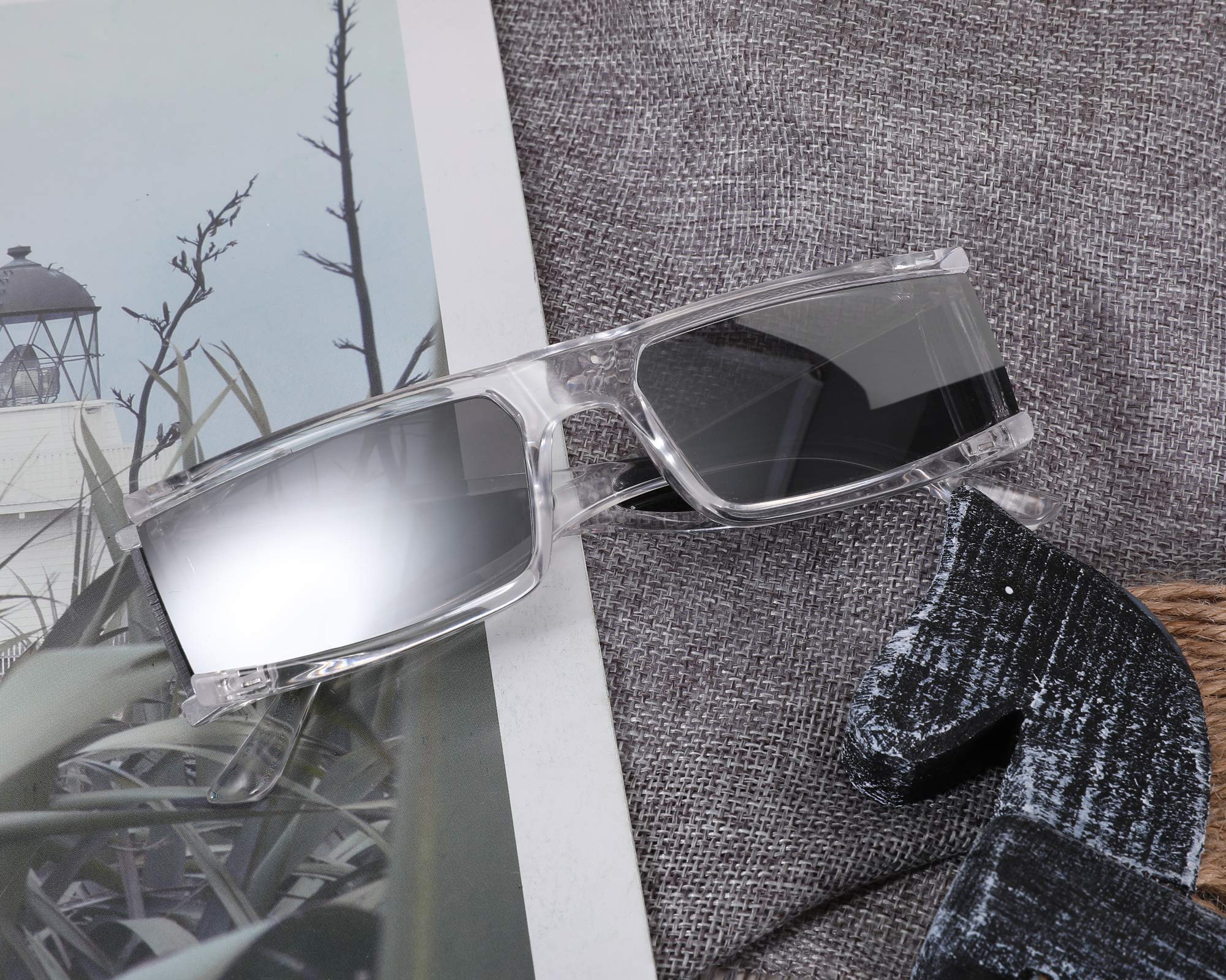 FEISEDY Cool Futuristic Rectangular Sunglasses Cyber Men Women Punk Style Cosplay Sun Glasses B2739