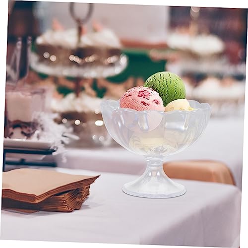 Mikinona 2pcs Dessert Goblet Mini Server Glass Dessert Bowls Clear Dessert Cups Taster Bowl Mini Trifle Dish Parfait Cup Ice Cream Bowls Clear Goblet Dessert Bowl Cups Snack Cup Transparent