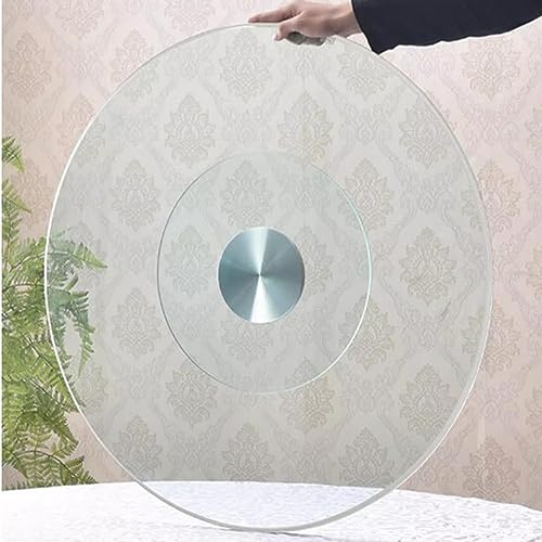 DOUKI 39Incn Lazy Susan Turntable For Dining Glass Tempered Glass Rotating Tray, Clear Round Dining Table Top, Swivel Large Tabletop Serving Plate (Size : 24inch(60cm))