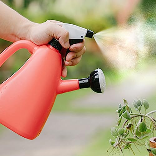 KELINFONG Water Buckets for Plants Gardening Home Use Watering Cans Spray Bottle Dual Use Water Bottle Sprayer Multifunctional Practical Garden Tools (Red, One Size)