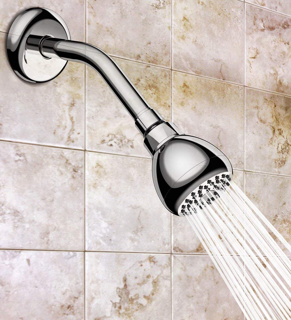 HandyCondo High Pressure Shower Head 3 Inch | Showerhead Is Perfect For Homes With Low Water Pressure | Leakproof Fixed Shower Heads With Angle-Adjustable Swivel Ball [chrome]