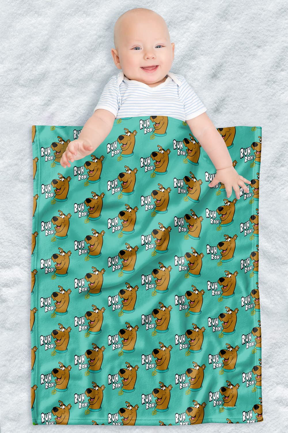 LOGOVISION Scooby Doo Lightweight Baby Blanket, 30"X40", Ruh Roh Face Pattern Unisex for Infants Girls & Boys