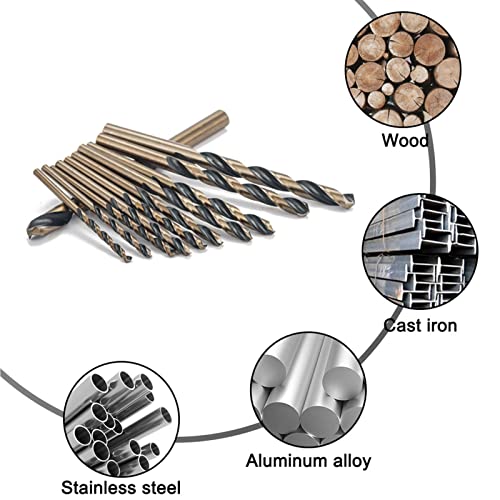 TA-VIGOR 20mm Reduced Shank Twist Drill Bits with 10mm Shank- Perfect for Drilling Steel,Copper,Aluminum Alloy-Made of High Speed Steel 4341