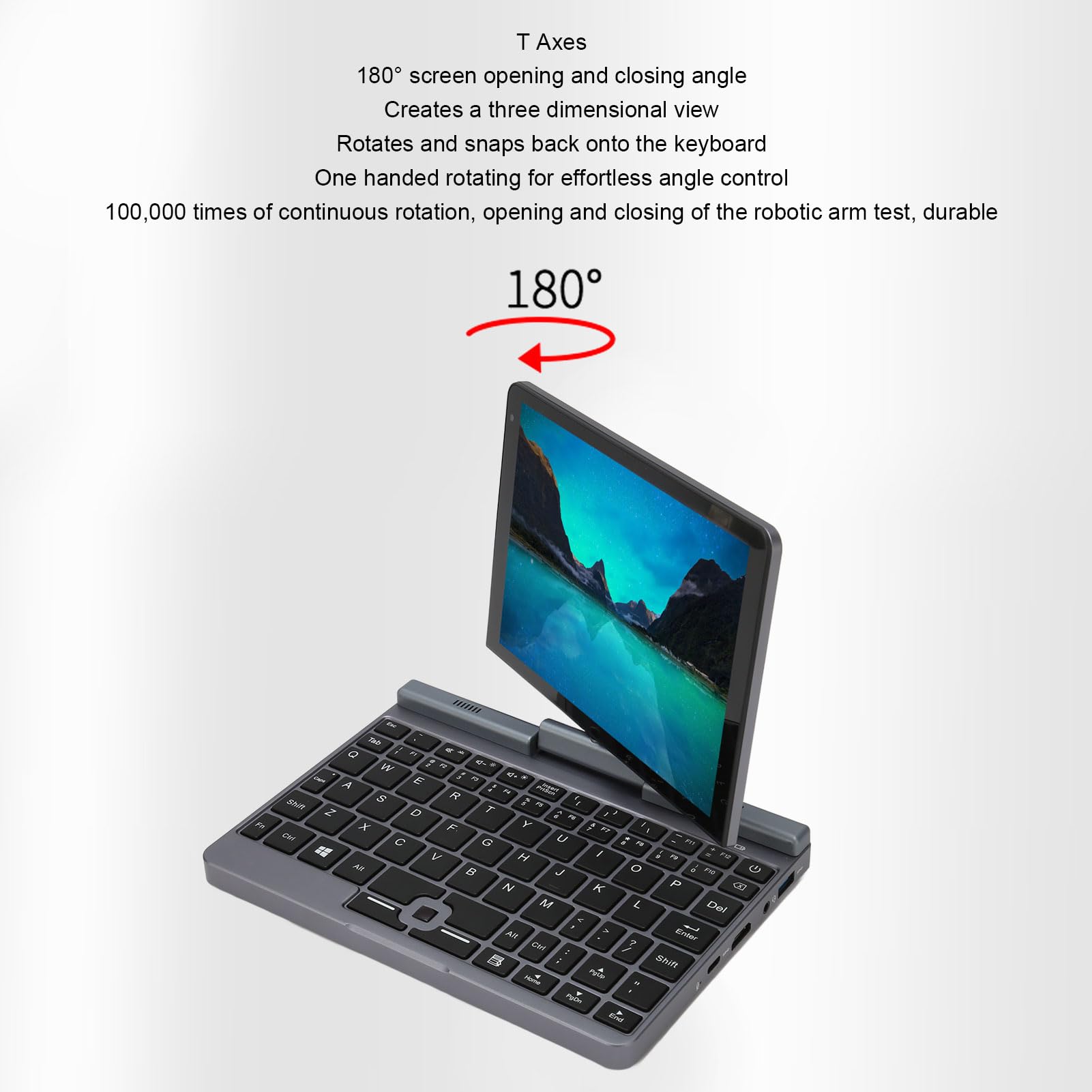 Dpofirs 8 Inch Touch Screen Mini Laptop, LPDDR5 12GB RAM N95 Alder Lake Processor 180° Flip Mini Laptop Computer with Stylus for Windows 10 11 (12GB+256GB US Plug)