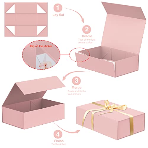 Luxury Large Gift Box 13.8x9x4.3 Inches Storage Box Ribbon Magnetic Closure for Luxury Packaging Box for Mother's Day, Birthdays, Bridal Gifts,Weddings