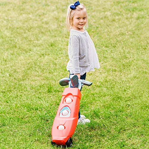 Sunny Days Entertainment Toddler Golf Set β Complete Golf Toy Playset for Kids | 3 Junior Golf Clubs + 3 Balls + 2 Practice Holes + 1 Golf Cart with Wheels