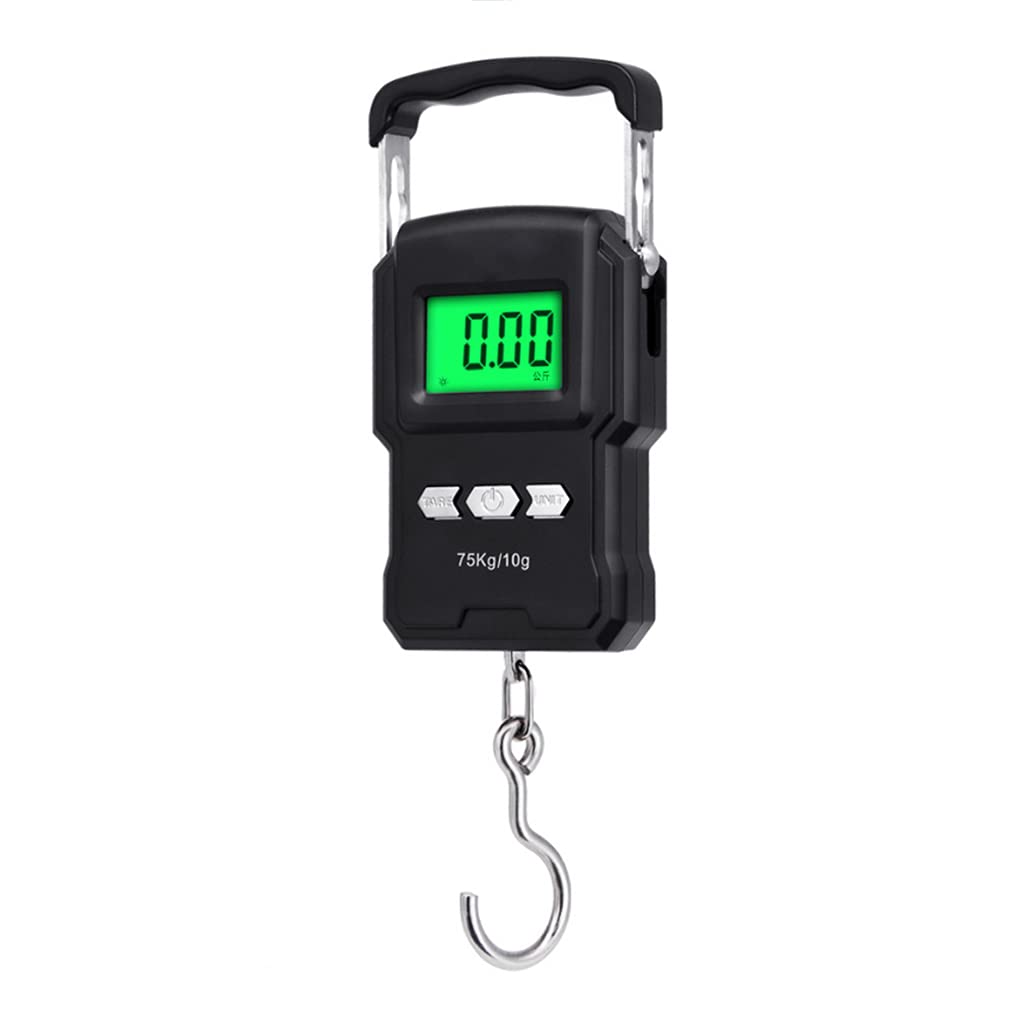 Fish Scales Digital Weight, Backlit LCD Display 165lb/75kg Fishing Scale Measuring Tools Electronic Balance Digital Fishing Postal Hanging Hook Scale
