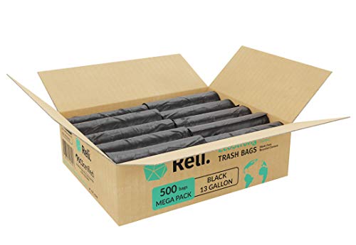 Reli. EcoStrong 13 Gallon Trash Bags | 500 Count Bulk | Black | Eco-Friendly | Made from Recycled Material
