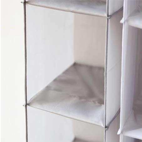 sunyou Hanging Closet Organizer 6 Shelves Cloth Hanging Organizer Foldable with 2 Widen Straps for Clothing, Blankets, Toys(White, 30cm)