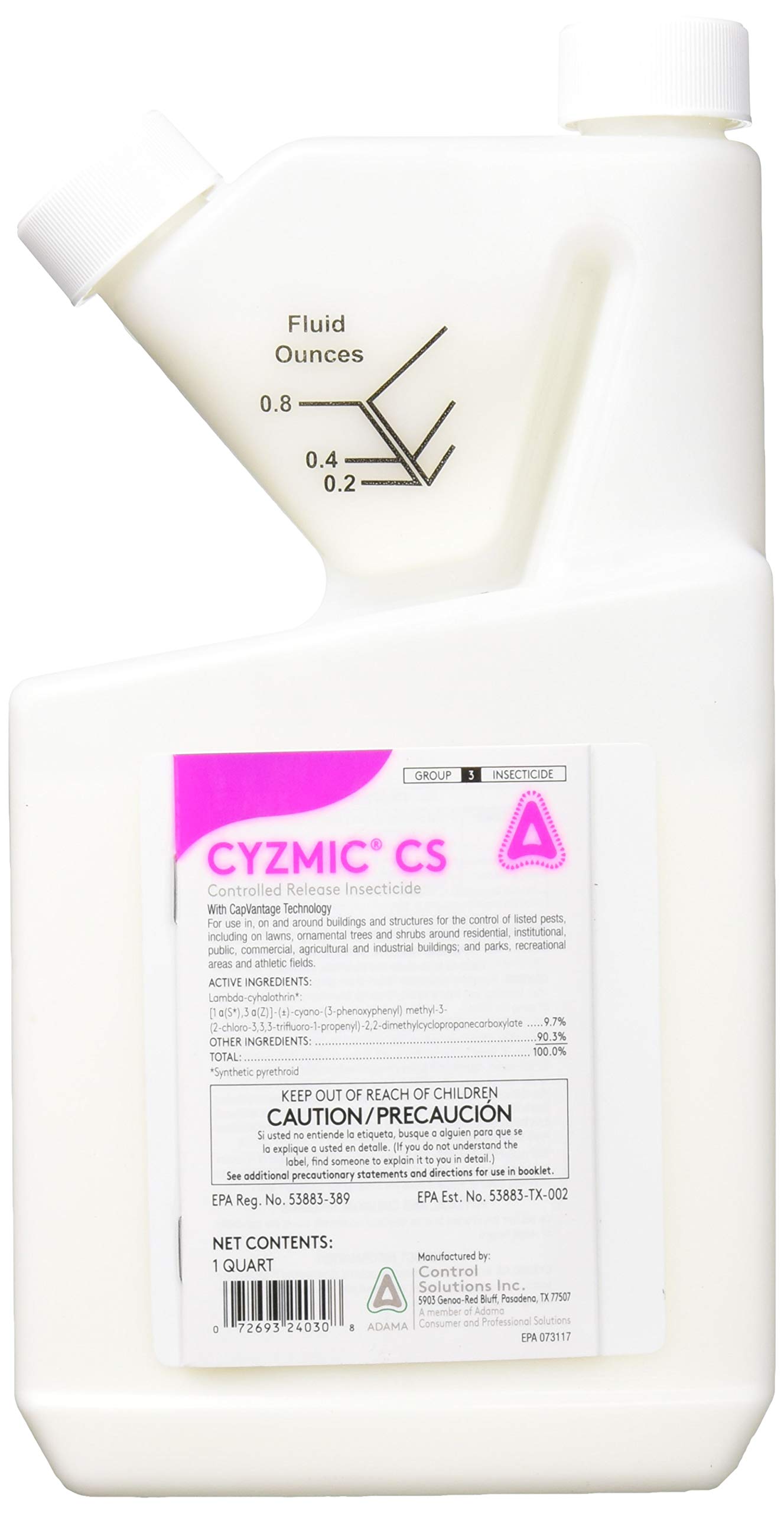 CSI Cyzmic CS Controlled Release Insecticide 1qt and MGK 802958 NyGuard IGR Concentrate Insecticide, 4.73 Fl Oz