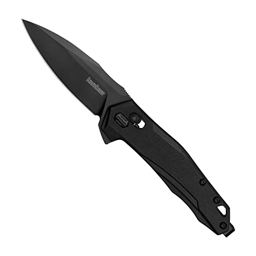 Kershaw Monitor Folding Pocket Knife, 3 Inch Black Blade with D2 Steel, DuraLock Locking Mechanism, Pocketclip