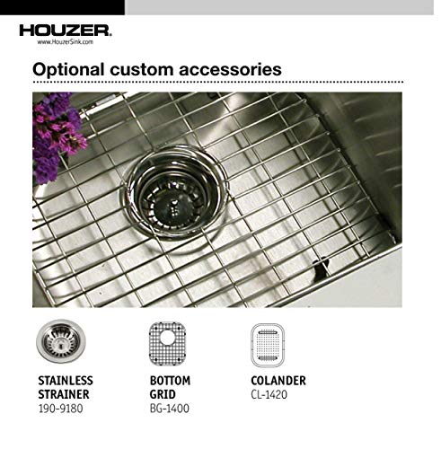 Houzer CS-1407-1 Club Series Undermount Medium Bowl Bar/Prep Sink