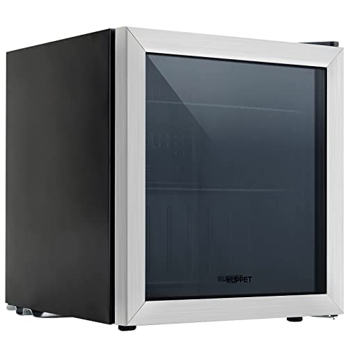 TABU 70 Can Beverage Refrigerator,Mini Fridge with Glass Door, Beverage Cooler for Beer Soda or Wine, Ideal for Home, Office or Bar (1.6 Cu.Ft)