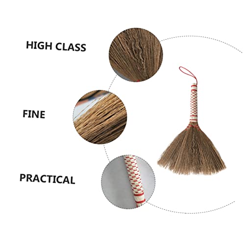 Healeved 2 Pcs Hand-Knitted Small Broom Small Cage Broom Hamster Broom Hamster Mini Broom Pet Cage Cleaning Household Brooms Cage Cleaning Tool Sweep Cleaning Brush Floor Sweeper Miscanthus