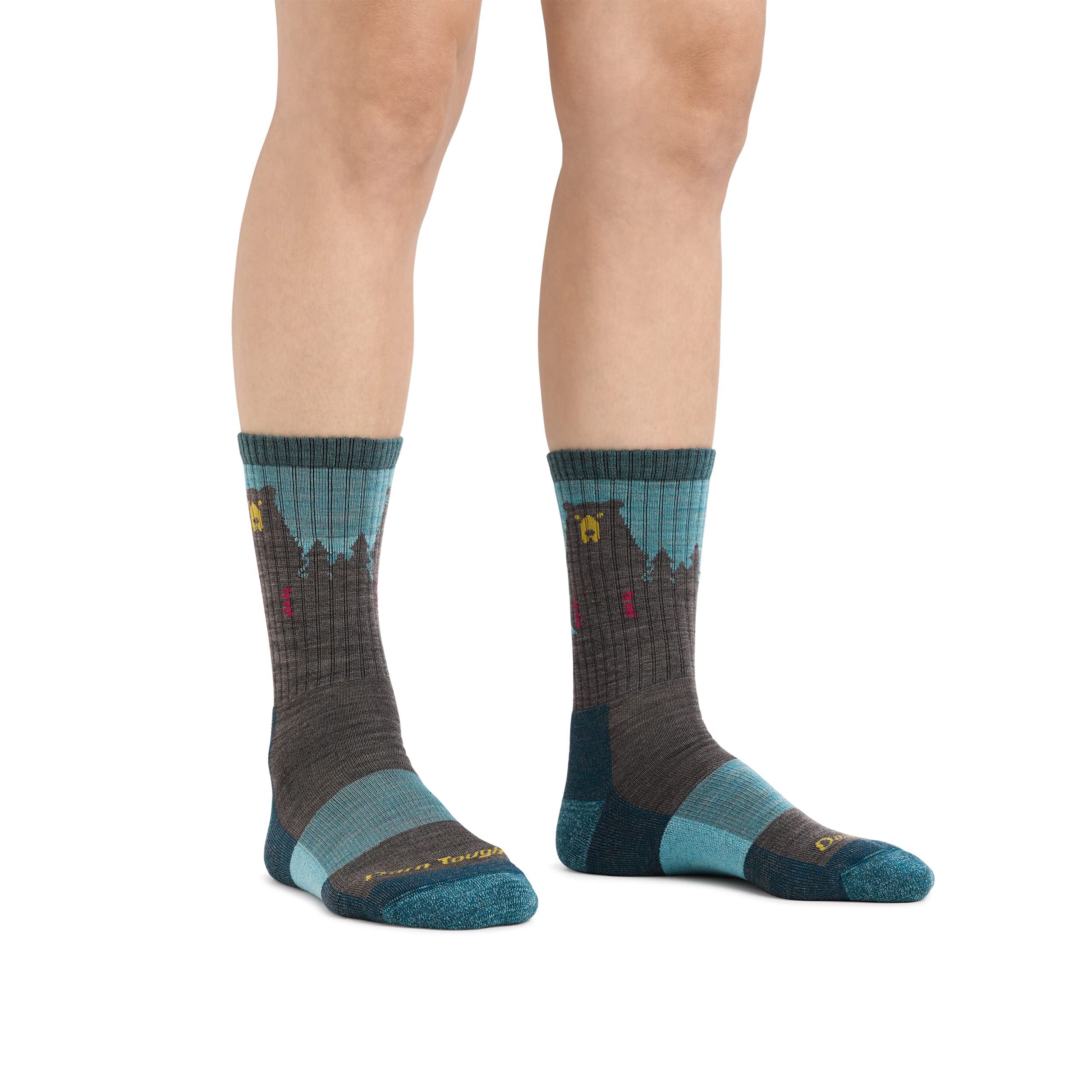 Darn Tough Women's Bear Town Micro Crew Lightweight with Cushion Sock (Style 1970) - Aqua, Large