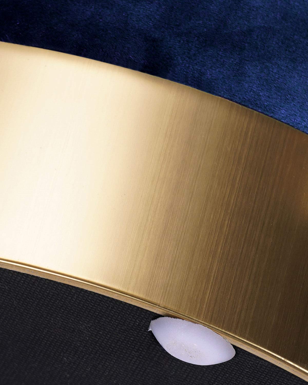 DEERUN Round Velvet Storage Ottoman Foot Rest Stool/Upholstered Footstool with Gold Plating Base,Pack of 2 (Blue)