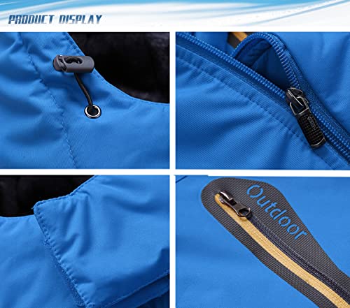 TACVASEN Men's Softshell Jacket Waterproof Windproof Fleece Lined Snow Ski Jacket, Black, S