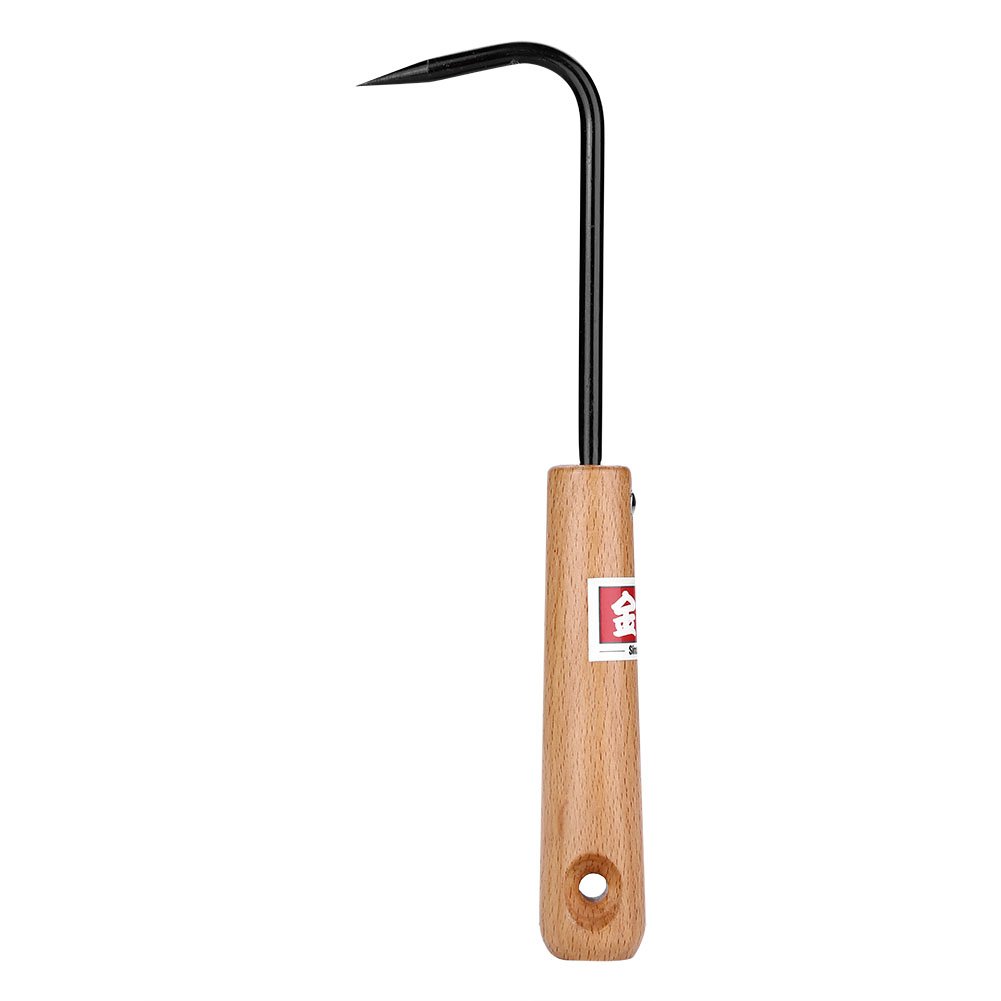 Haofy Bonsai Root Hook, Sturdy Manganese Steel Weeding Hook Bonsai Tools with Comfortable Wooden Handle Gardening Root Pick Tool