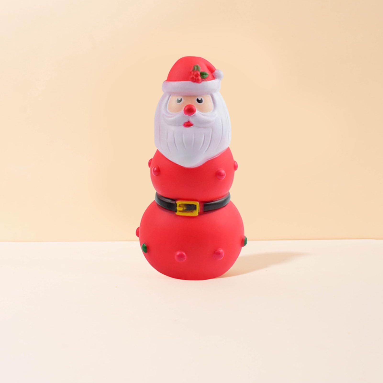 jyibinee Elastic Tough Pet Toy for Teeth Cleaning Interactive Christmas Bite-Resistant Teeth-Cleaning Rubber Dogs with Built-in Sound Xmas Santa Claus