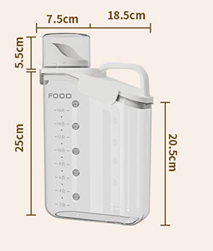 KUNANG Rice Airtight Dry Food Storage Containers with Pourable Spout,Rice Storage Bin Cereal Containers Dispenser,Airtight Cereal Container Rice Barrel(2800ml)