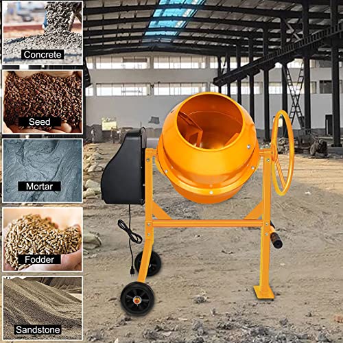 GIVIMO 4.2 CU FT Electric Cement Mixer Electric Concrete Mixer 1/2 HP 120 L Construction Mortar Stone Cement Mixing Machine 30RPM