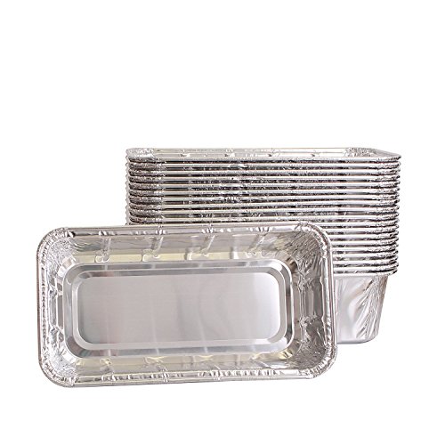 PARTY BARGAINS 2 Lb Aluminum Loaf Pan - 20 Pack, 8.5" x 4.5" x 2.5" Heavy Duty Disposable Bread Pans for Perfect for Baking, Lasagna, Meatloaf & Food Serving (Max 240°C)