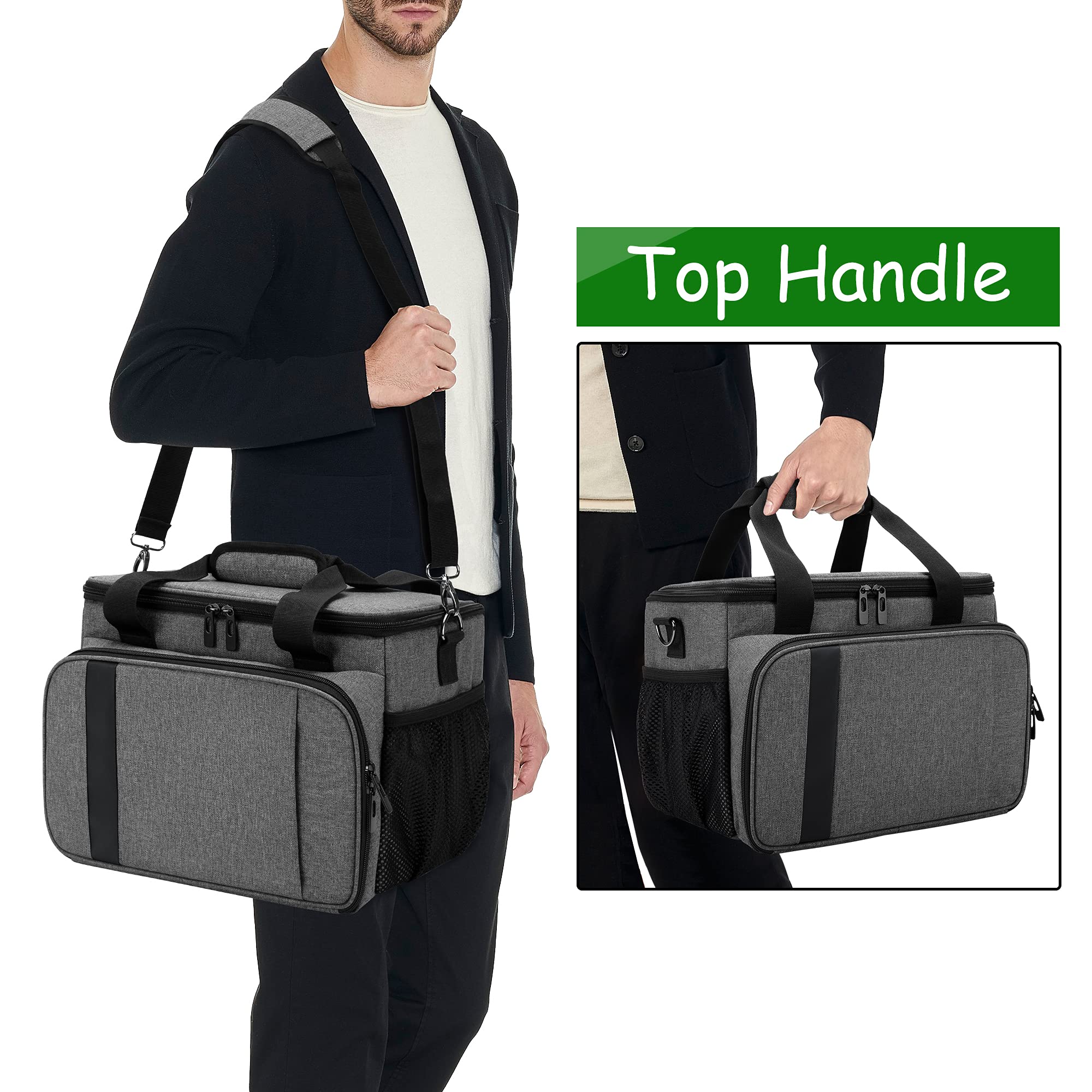 CURMIO Carrying Case Compatible with Xbox Series X Game Console and Accessories, Portable Carrying Bag with Shoulder Strap for Controllers, Cables, Headsets, Ideal for Game Player, Bag Only, Grey