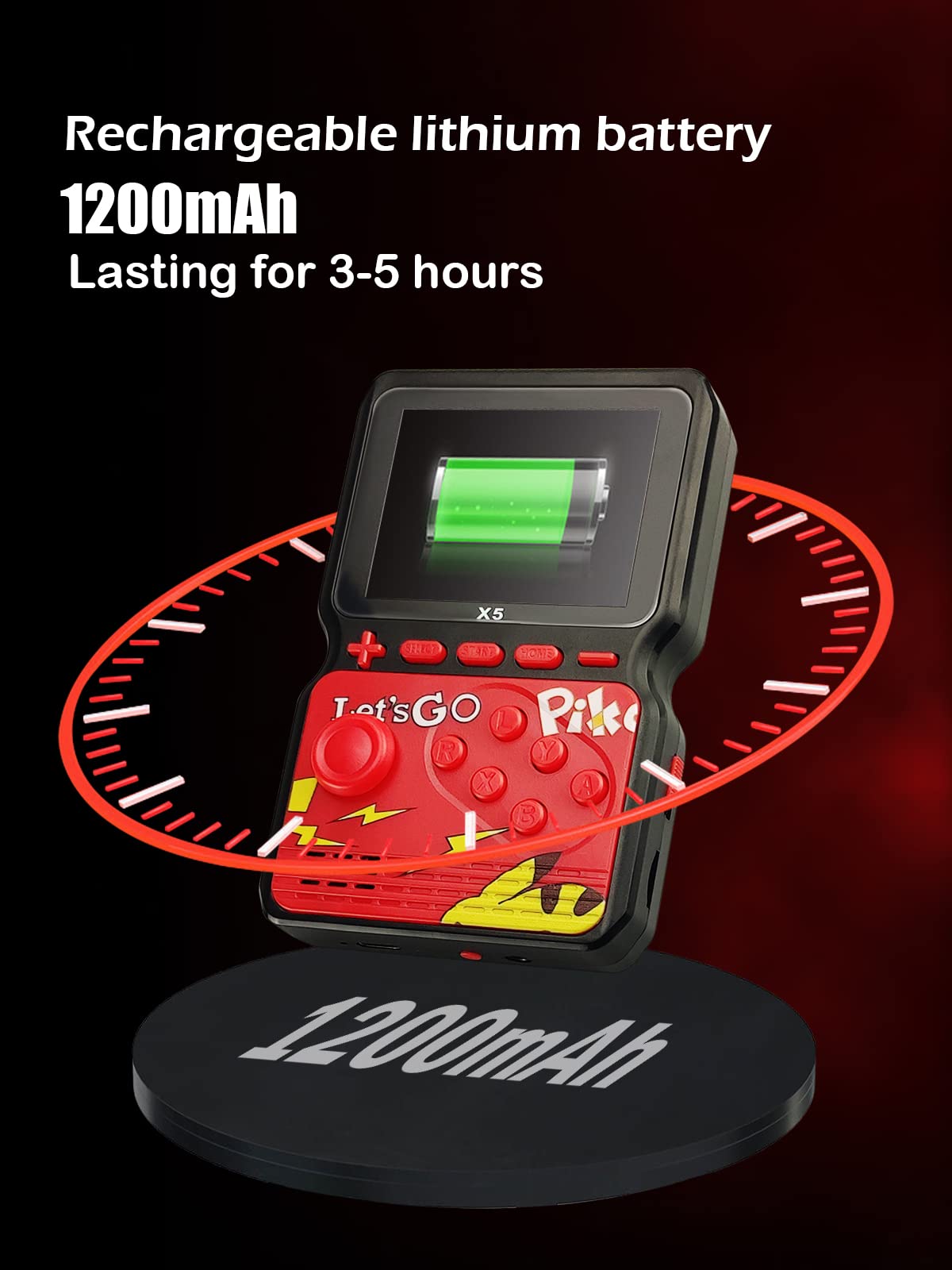 Fordim Handheld Game Console, Retro Mini Game Player with 3000+ Classic Games, 3.5 Inch Screen 1020mAh Rechargeable Battery,Support TV Connection,Ideal Gift for Kids and Adult
