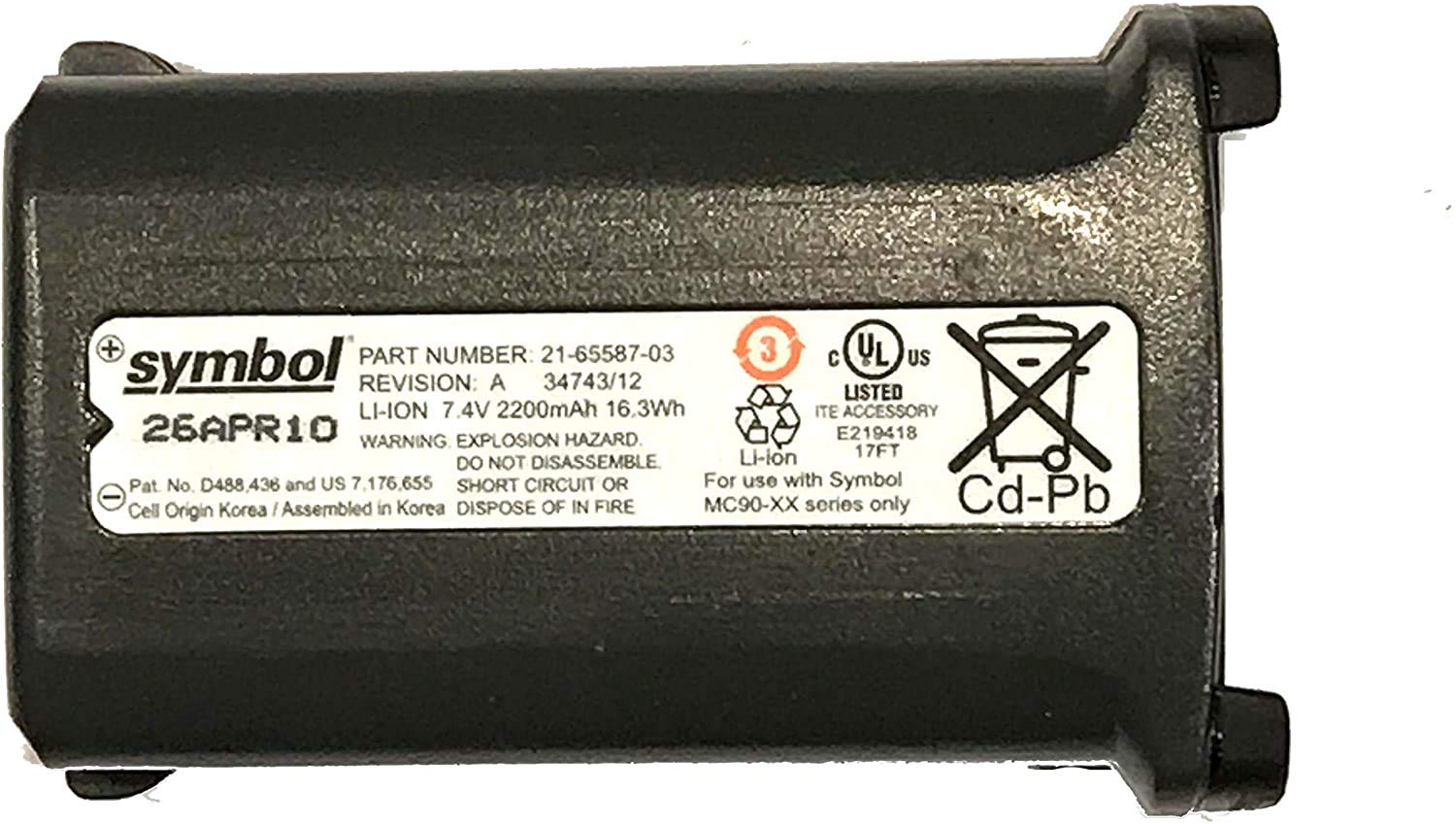 UpBright 7.4v 2600mAh Scanner Battery Compatible with Symbol Motorola MC9000 MC9010 MC9050 MC9060 MC9090 MC9190 MC92N0 MC9200 21-61261-01 21-65587-01 21-65587-02-03 82-111734-01 BRTY-MC90SAB00-01