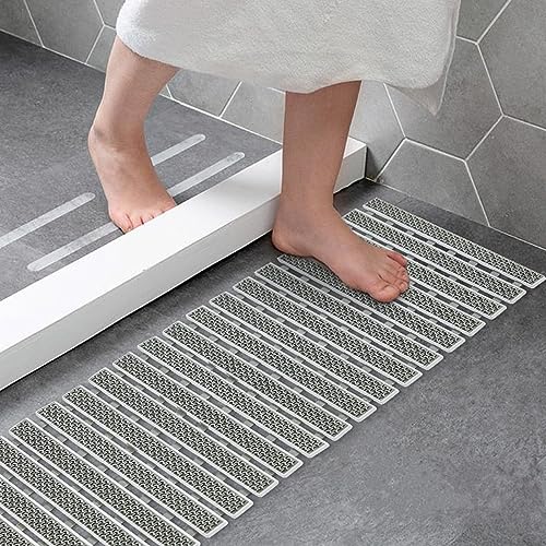 ROMROL Bathtub mat Shower mat Nonslip,Anti-Slip Bath mat for Bathtub Shower mats for Inside Shower, Bath mats for Bathroom Nonslip with Drain Hole and Suction Cups(Grey, 27.2 X 15.4 Inch)