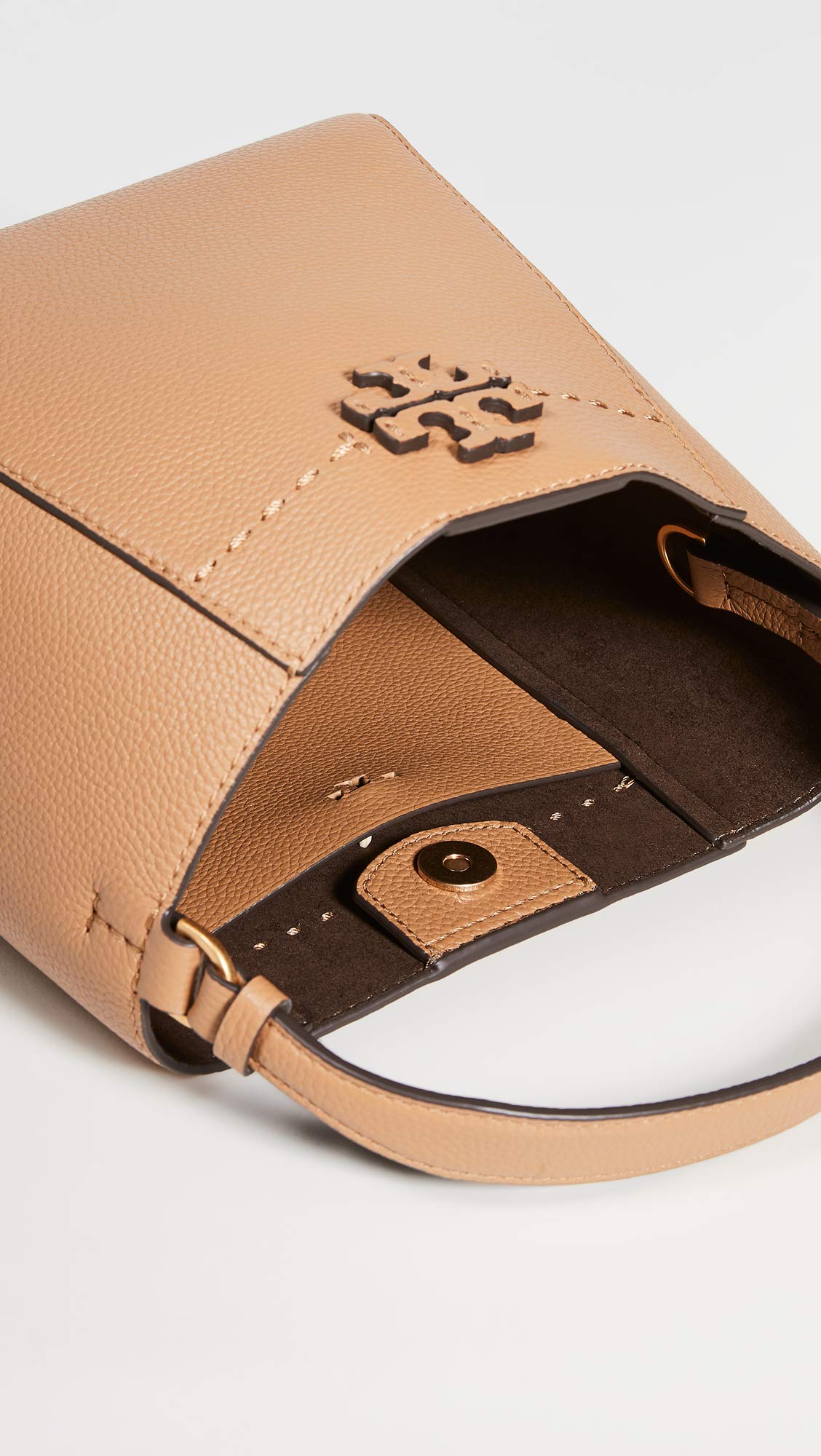 Tory Burch Women's Small McGraw Bucket Bag, Tiramisu, Tan, One Size