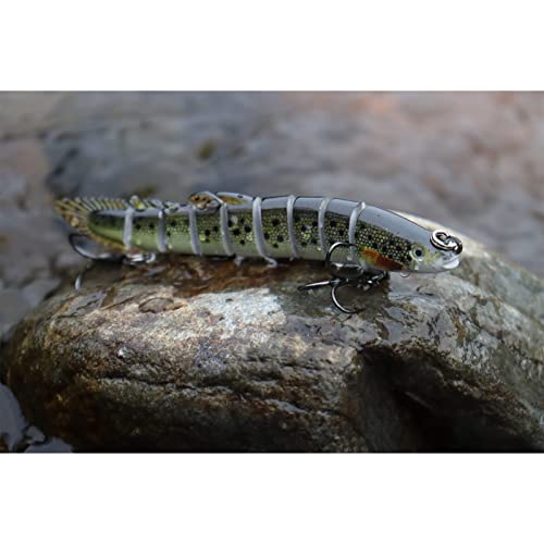 Fishing Lures for Freshwater 3pcs Animated Swimbaits for Bass, Catfish, Pike, Snakehead, Trout, Salmon (A-3.9",0.35oz)