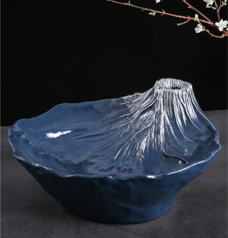 High End Sashimi Plate, 15.4 inch Japanese Style Fuji Mountain Style Dry Ice Creative Tableware High End Hotel Hotpot Restaurant Seafood Platter Salmon Sushi Plate