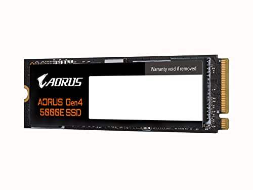 Gigabyte AORUS Gen4 5000E SSD 1TB SSD PCIe 4.0 NVMe M.2 Internal Solid State Hard Drive with Read Speed Up to 5000MB/s, Write Speed Up to 4600MB/s, AG450E1TB-G