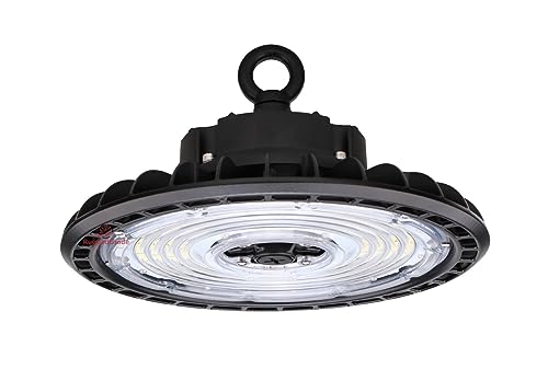 RuggedGrade 100 Watt LED High Bay UFO Corvus Series Lights - with 40w Kono Series Battery Back Up - 14,500 Lumen - 3.3ft Cord - 5000K - DLC Premium 5.1 Optional