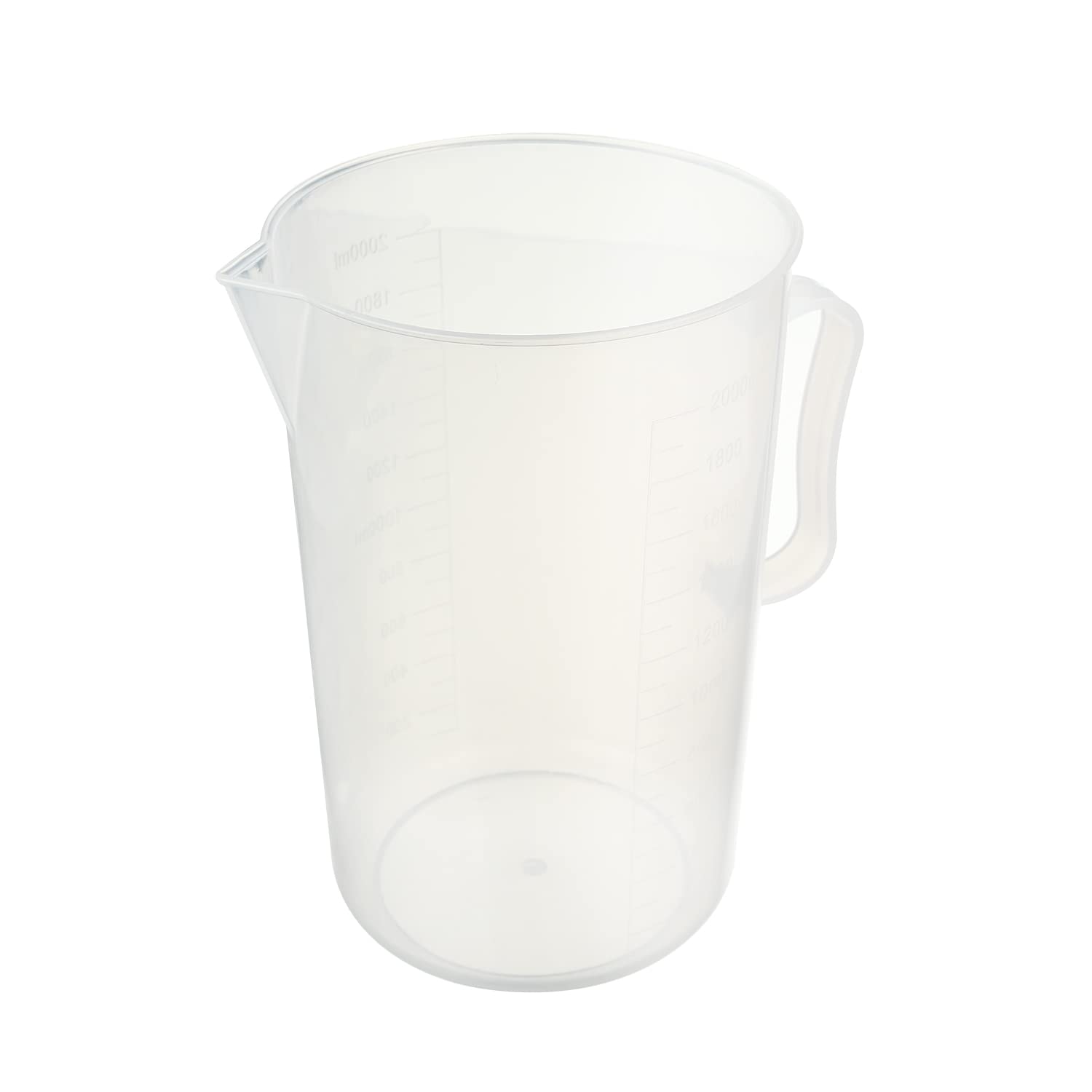 Othmro Measuring Cup 2000ml PP Plastic Graduated Beaker Transparent for Lab Kitchen Liquids 1pcs