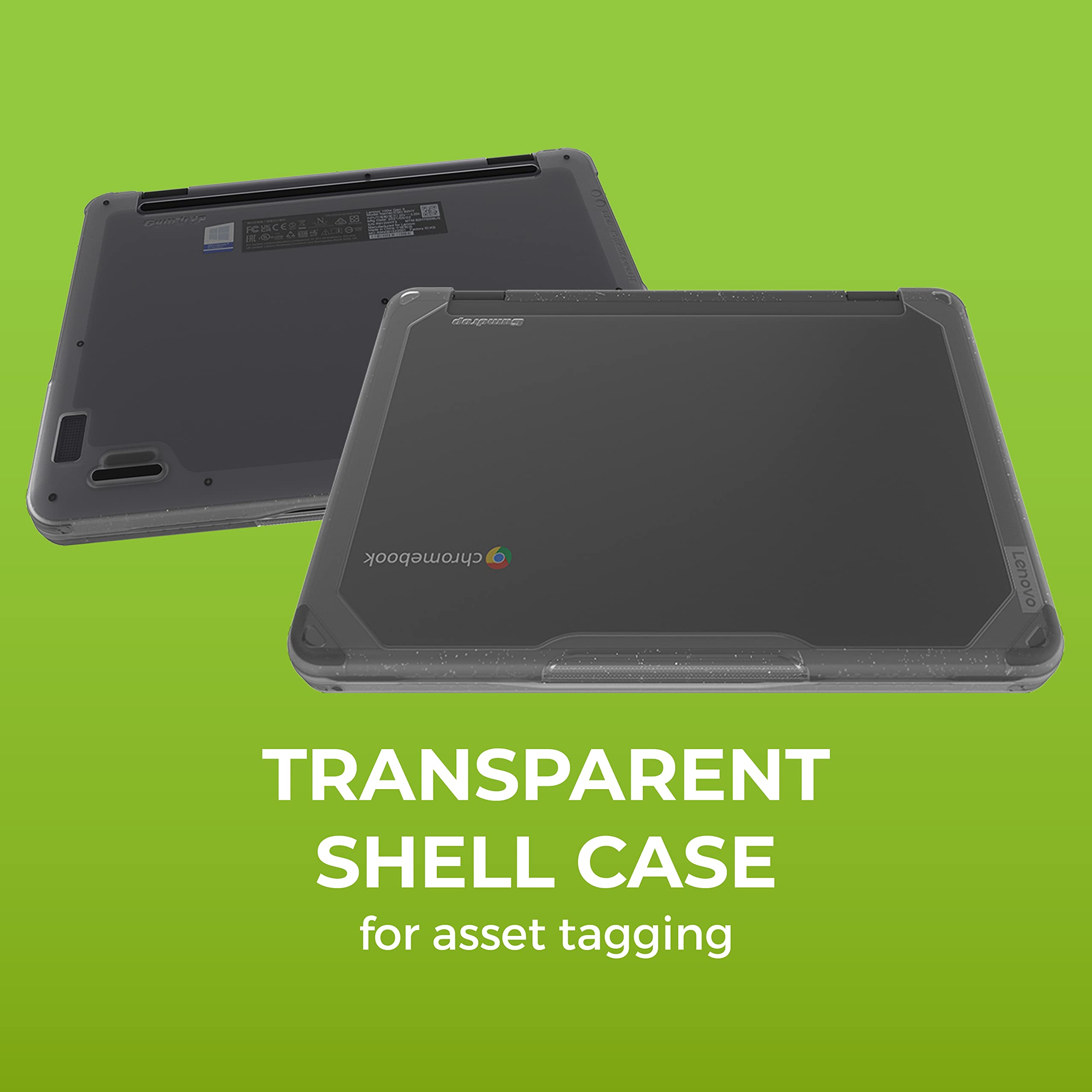 Gumdrop BumpTech Chromebook Protective Laptop Case Fits Lenovo 300e | 300w | 500e | 500w Gen 3 (2-in-1) Designed for Kids, K-12 Students, Teachers, and Classrooms β Scratch and Bump Protection β Black