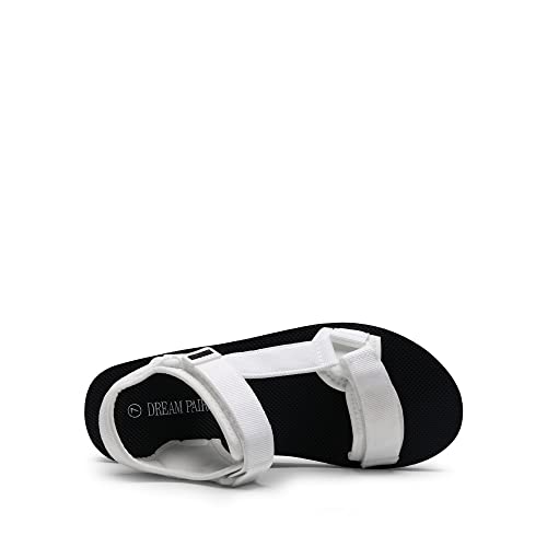 DREAM PAIRS White Sandals Women, Comfortable Walking Sandals with Arch Support, Athletic Hiking Sandals Outdoor, Soft Waterproof Sandals Beach Poolside Travel, White, Size 11, Sdsa2309W
